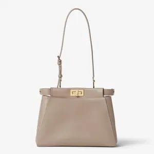 Fendi My Peekaboo Small Dove Gray Leather Bag - [gray]